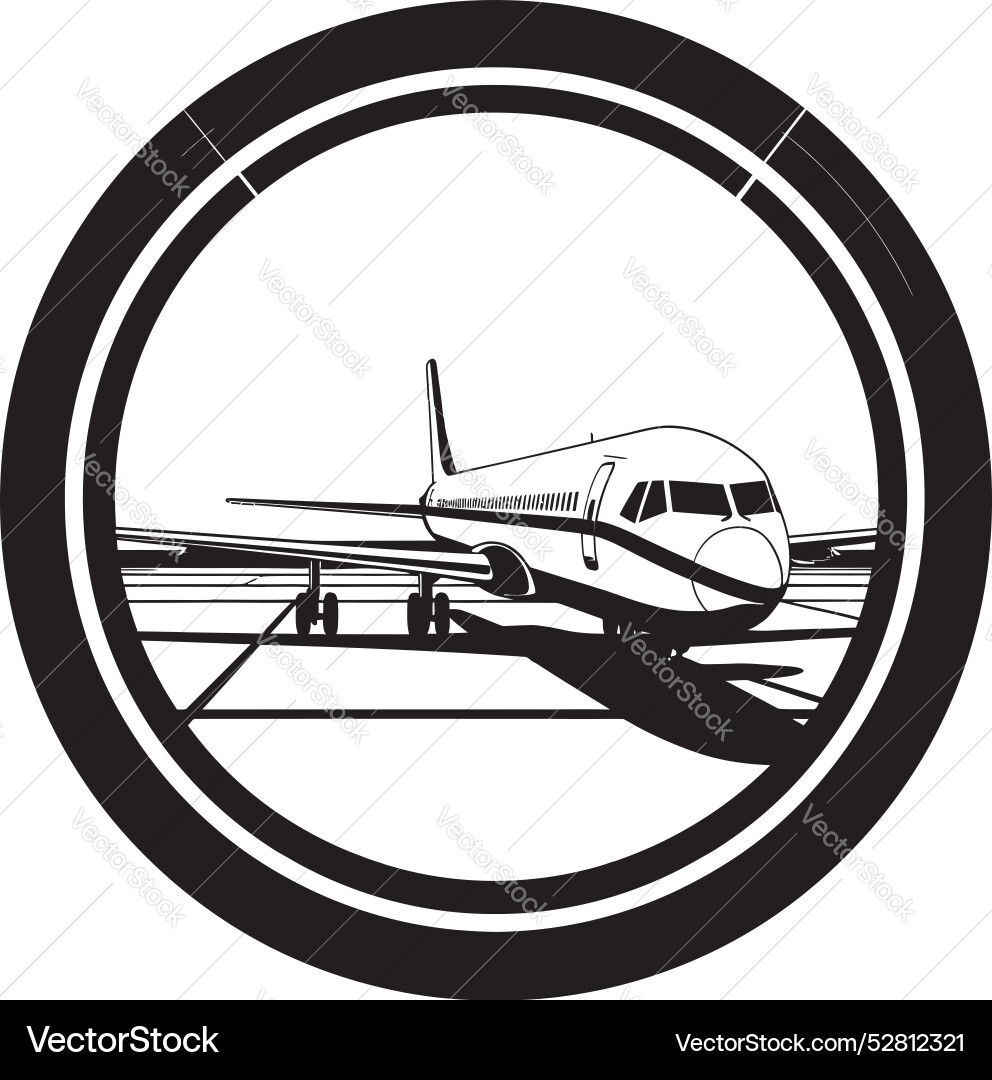 Aeroadorn airport emblem runwayrealm logo Vector Image