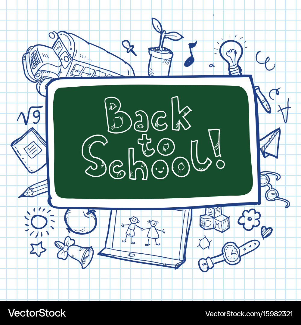 Back to School Doodle Elements Royalty Free Vector Image