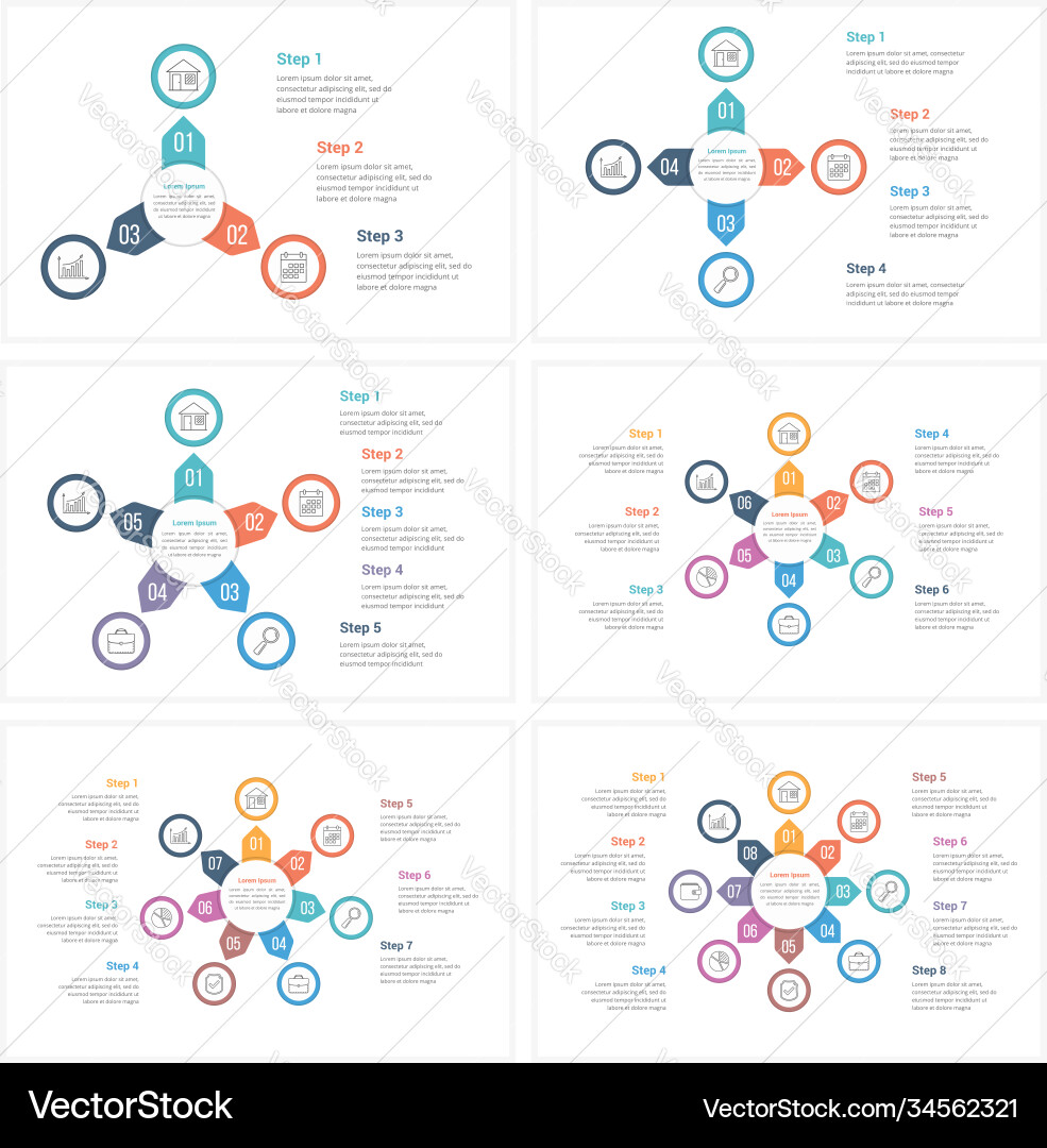 Circle diagrams Royalty Free Vector Image - VectorStock