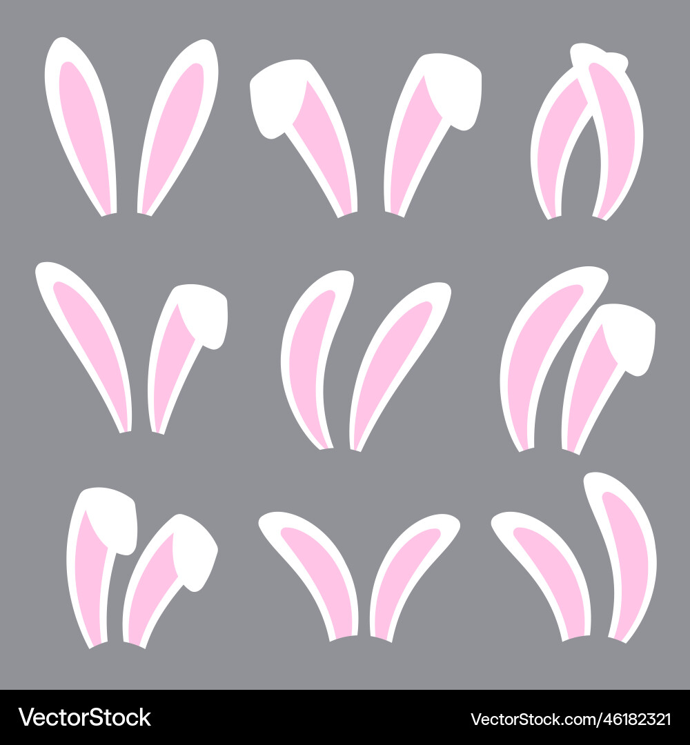Easter Bunny Ear Headband Set Royalty Free Vector Image