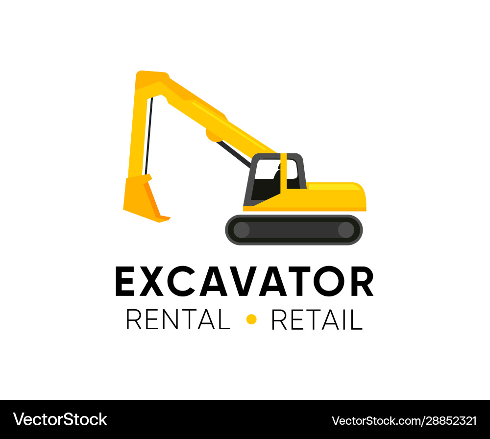 Excavator logo with title company and tagline Vector Image