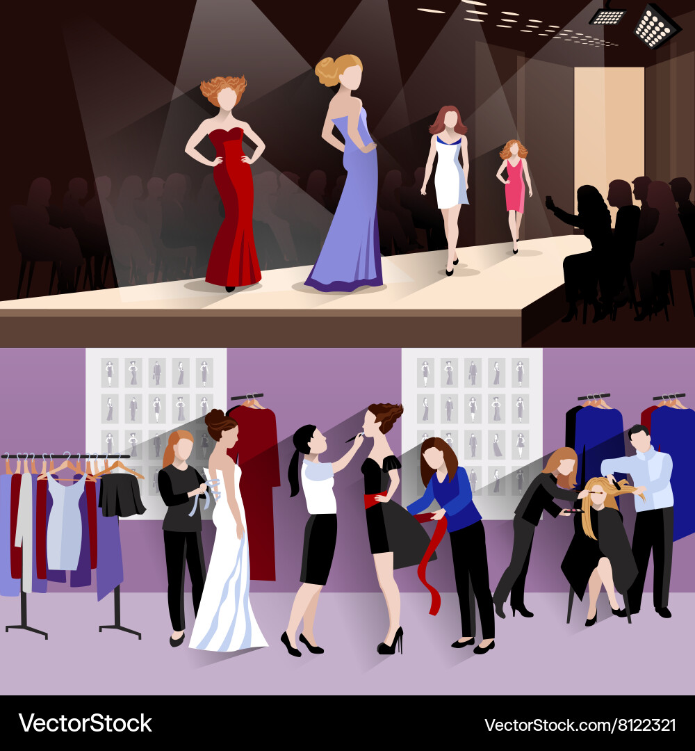 Fashion model banner set Royalty Free Vector Image