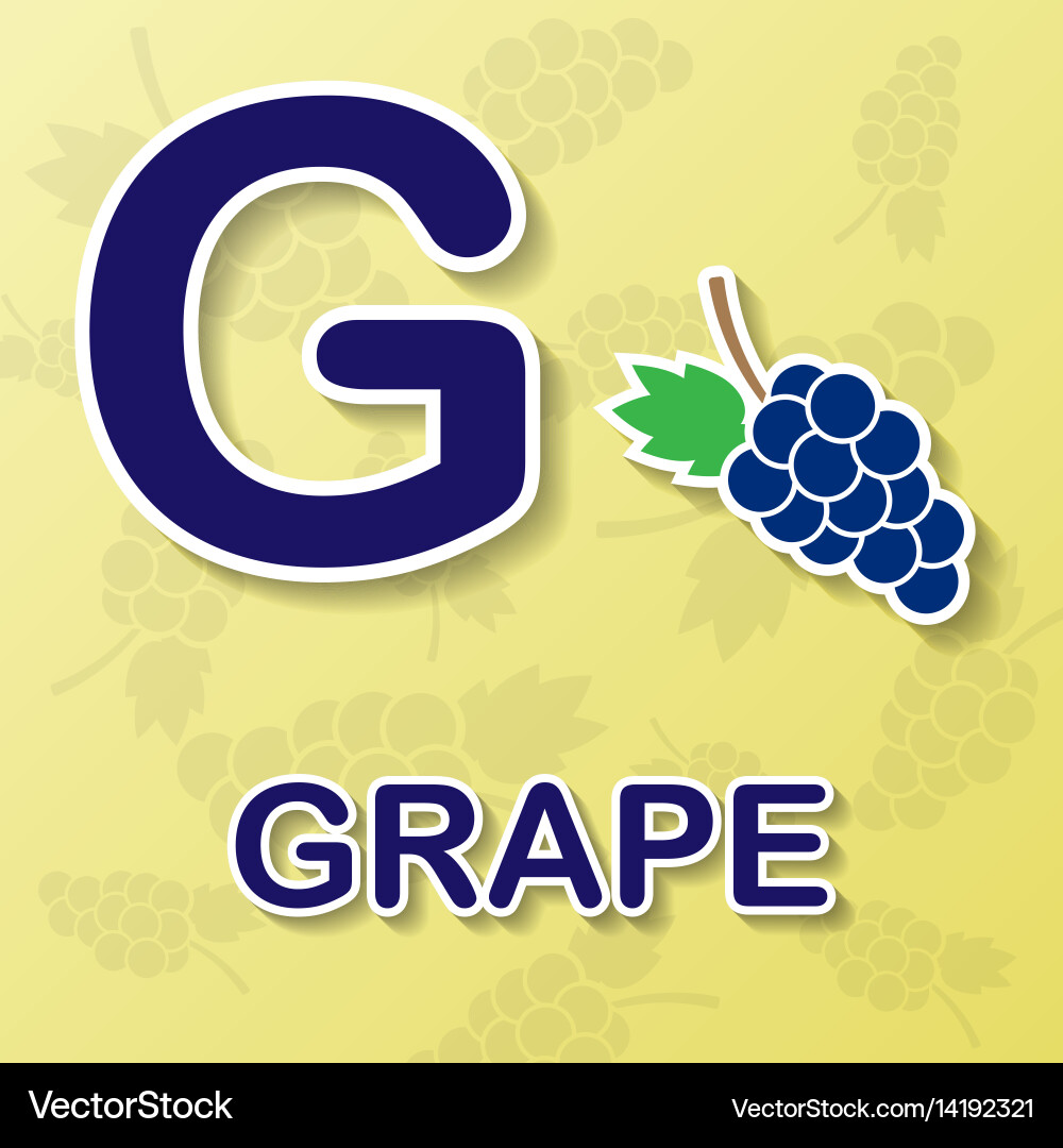 Grape alphabet background Royalty Free Vector Image