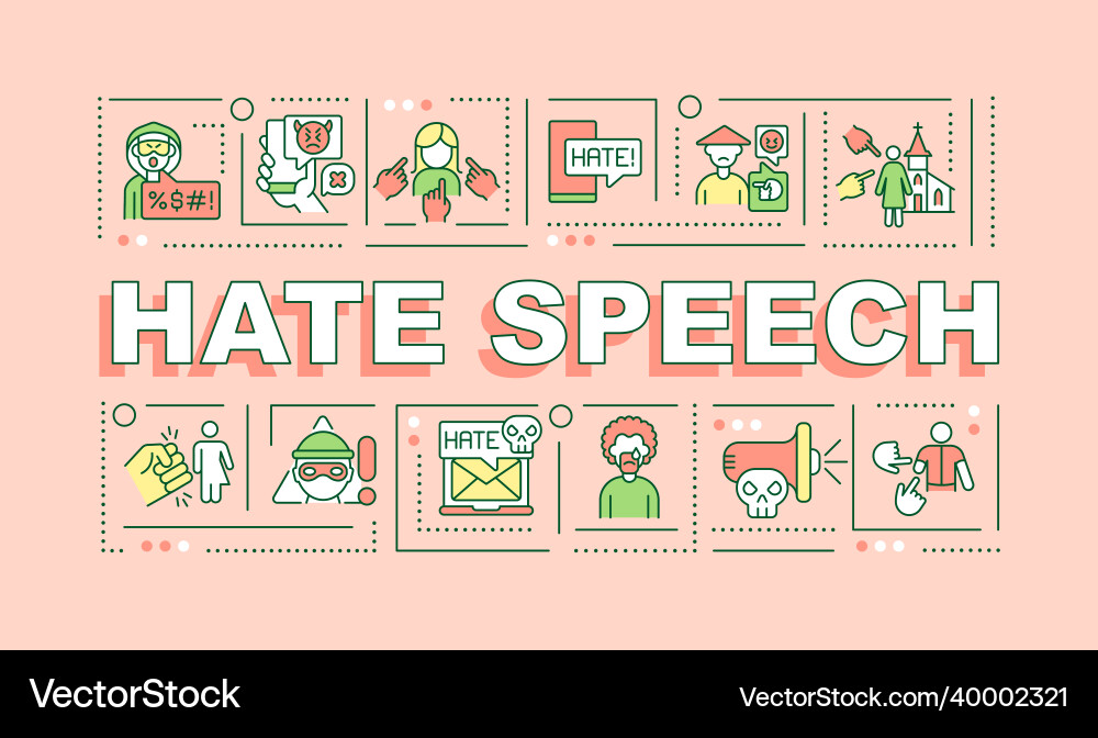Hate speech word concepts banner Royalty Free Vector Image