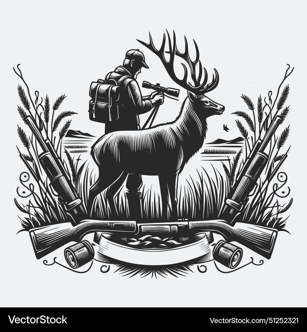 Hunting life svg silhouette file Royalty Free Vector Image