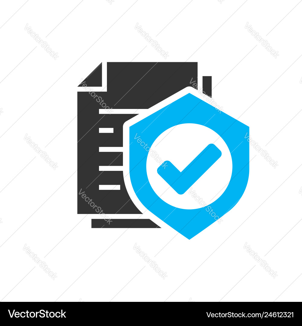 Insurance policy icon in flat style report Vector Image