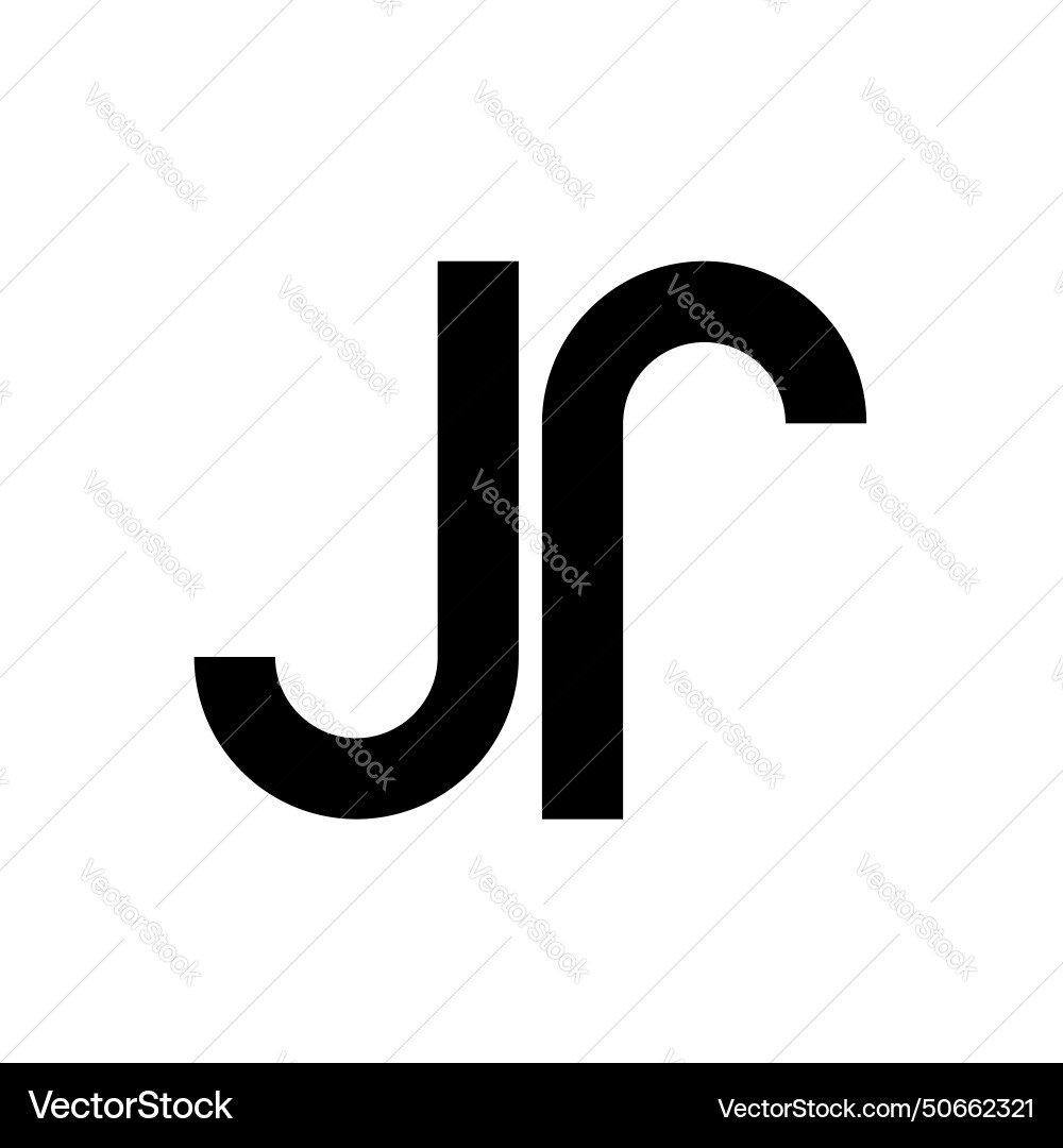 Jr letter monogram logo icon design Royalty Free Vector