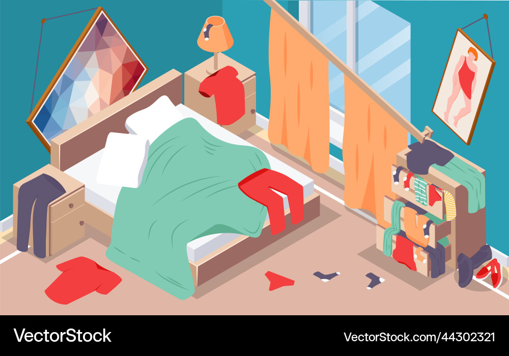 Messy room background Royalty Free Vector Image