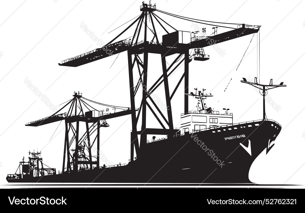 Nautical nobility industrial ship loading icon Vector Image
