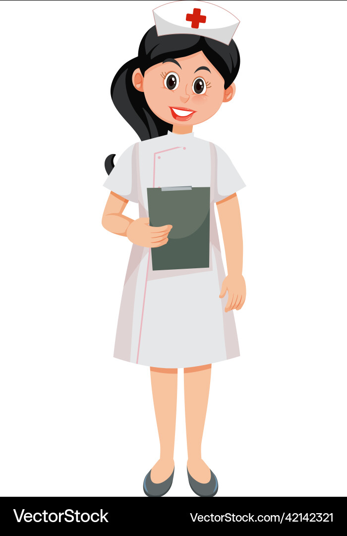 Nurse in white uniform Royalty Free Vector Image