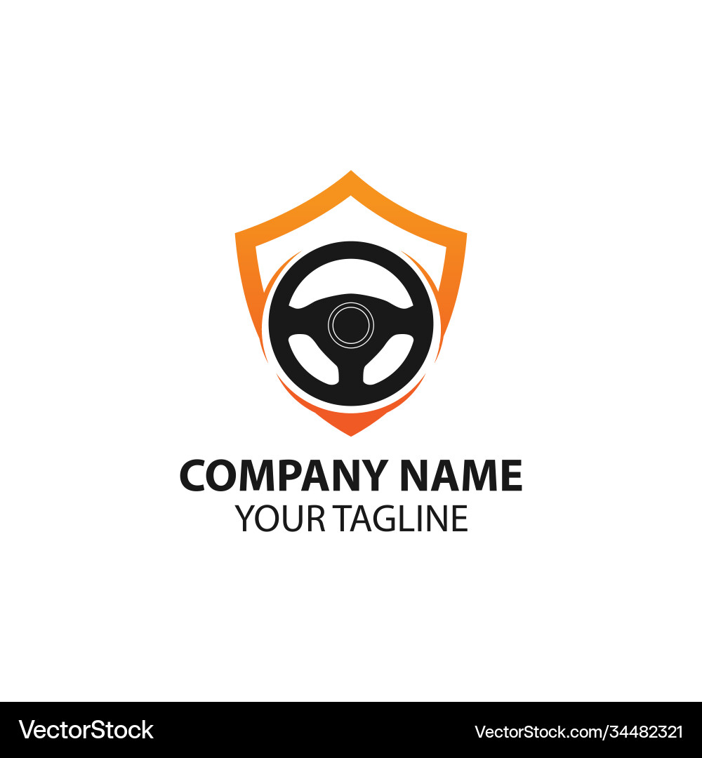 Secure Driving Shield Logo - Transportation Vector Image
