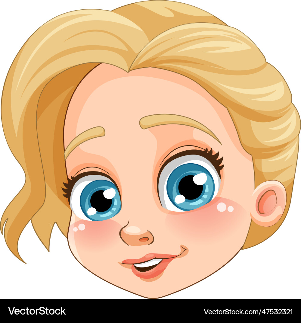 Short hair woman head isolated Royalty Free Vector Image
