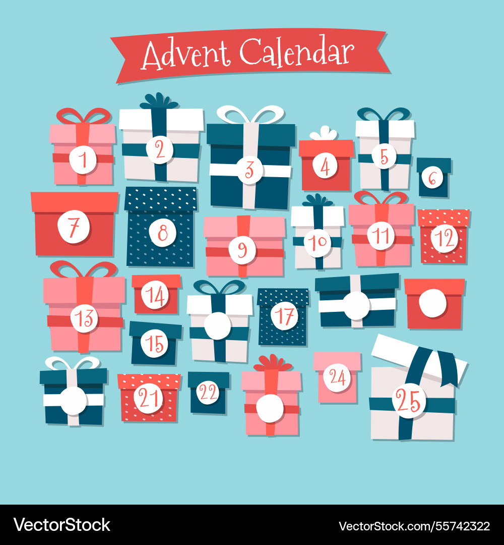 Calendar advent Royalty Free Vector Image - VectorStock