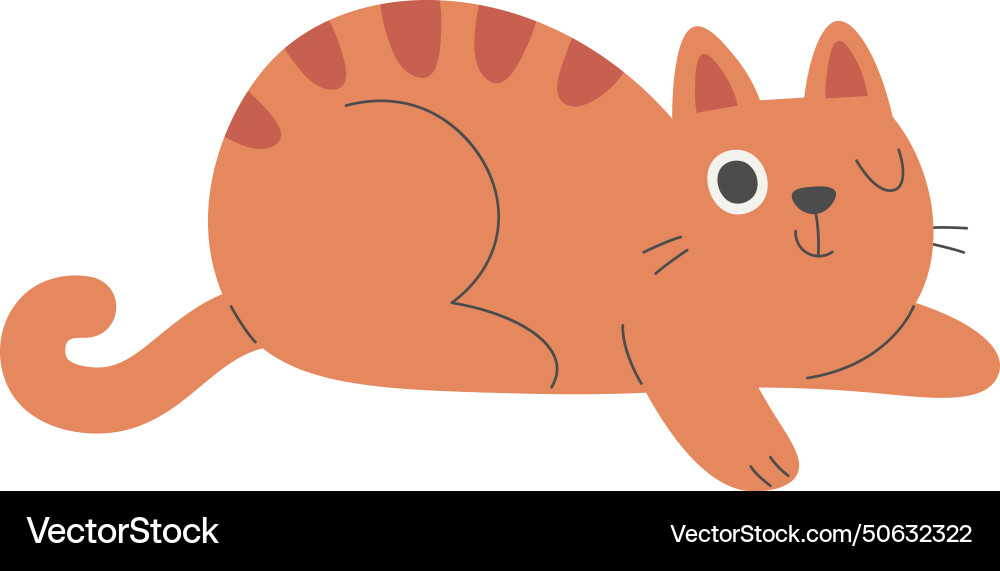 Cat lying and blinking Royalty Free Vector Image
