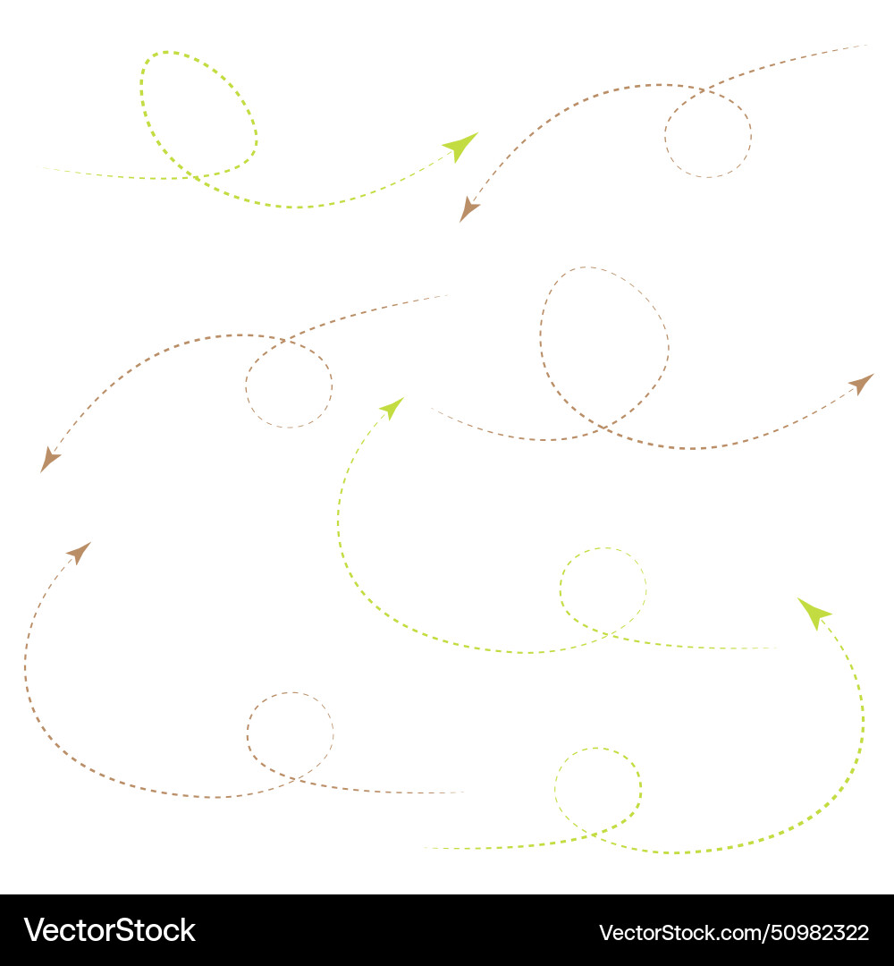 Dashed line arrows Royalty Free Vector Image - VectorStock