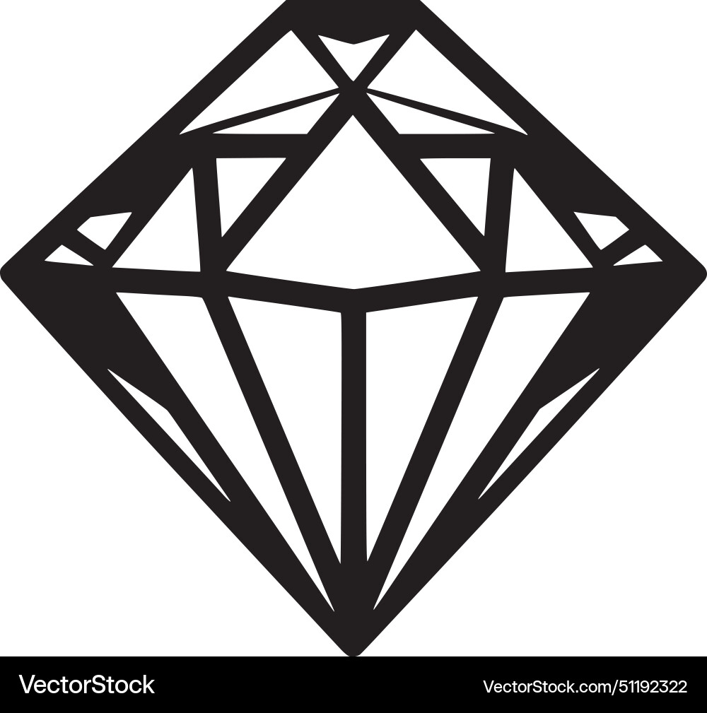 Diamond - minimalist and flat logo Royalty Free Vector Image