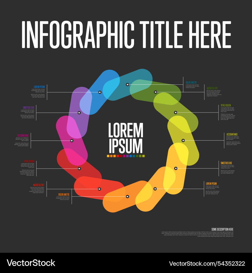 Full year circular dark timeline template Vector Image Full year circular dark timeline template Vector Image