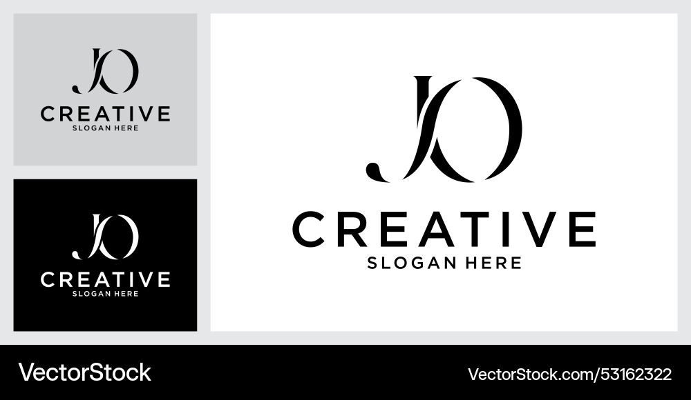 Jo or oj initial letter logo design Royalty Free Vector