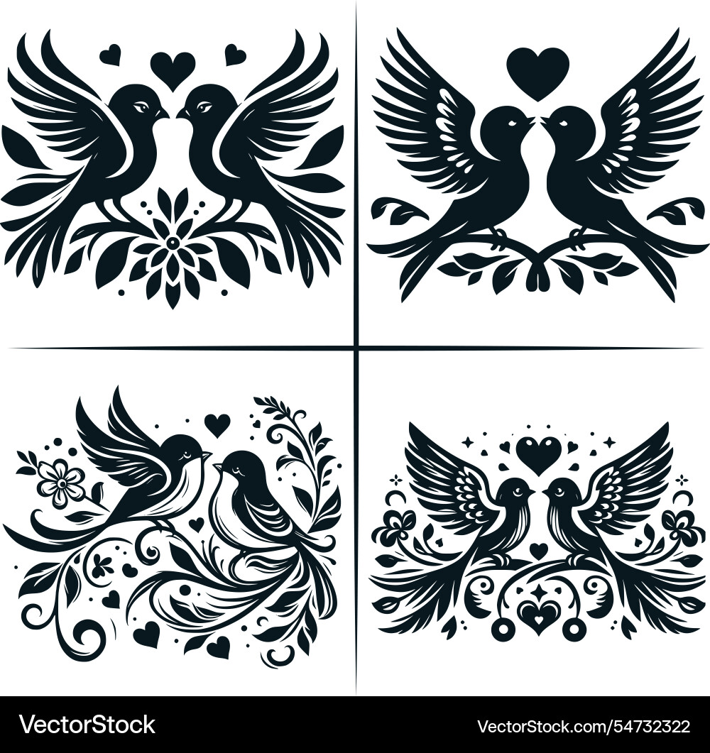 Love birds filesvalentines day bird couple Vector Image