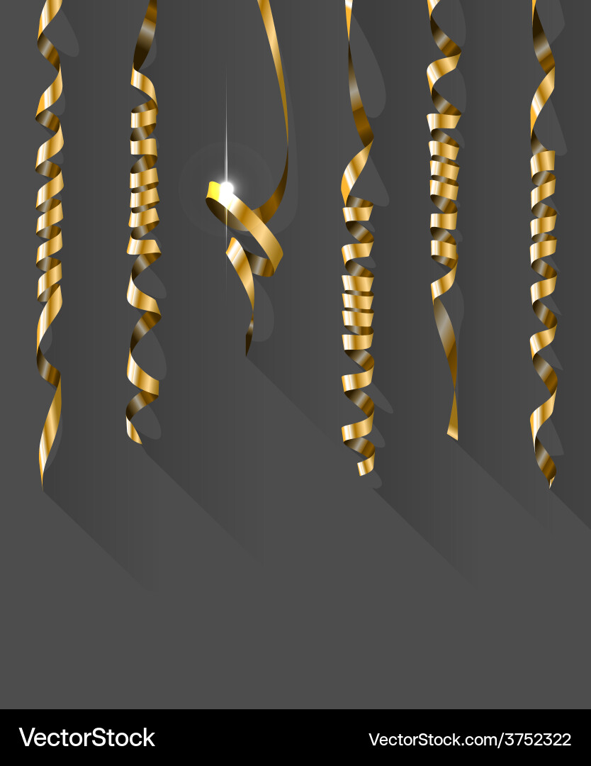 Party background with gold streamers Royalty Free Vector