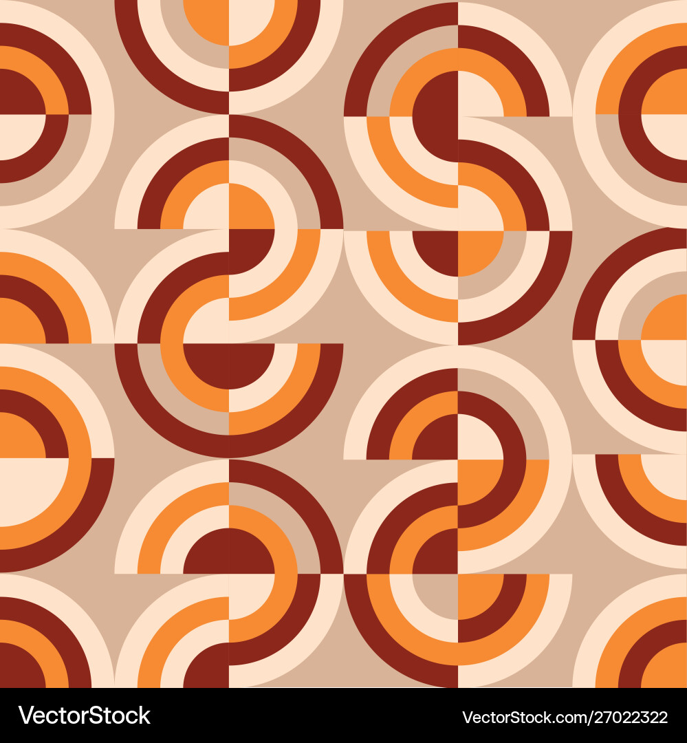 Round and square shapes vintage seamless pattern Vector Image