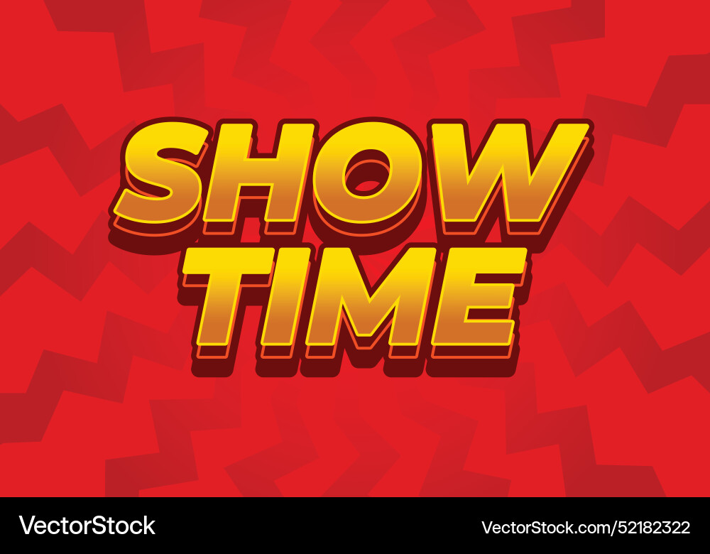 Show time text effect in 3d style with good colors