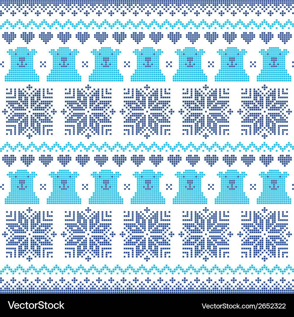 Winter christmas navy blue seamless bear pattern Vector Image