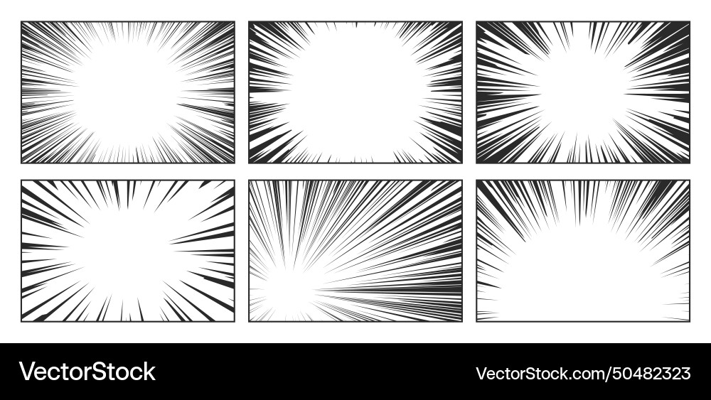 Comic speed lines set dynamic visual Royalty Free Vector