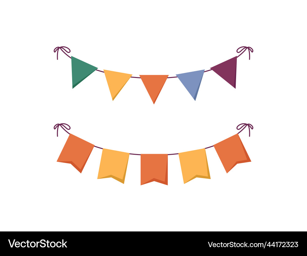Flags on string decoration for party bunting Vector Image