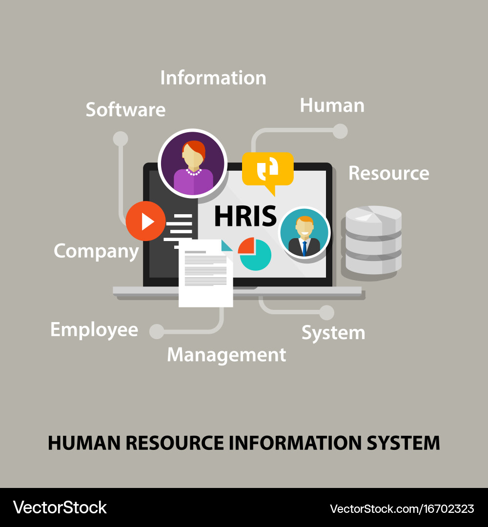 Hris human resources information system software Vector Image