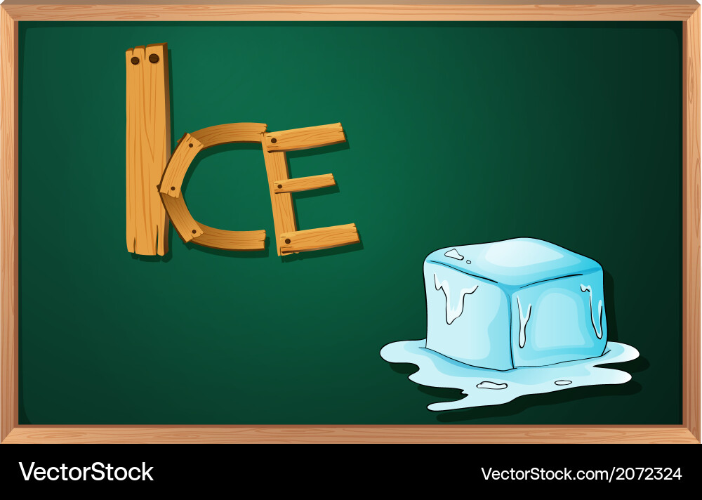 A blackboard with an ice Royalty Free Vector Image