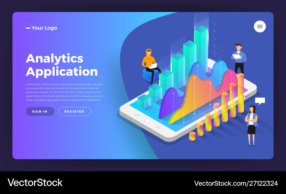 Isometric Dashboard Mockup Vector Images (95)