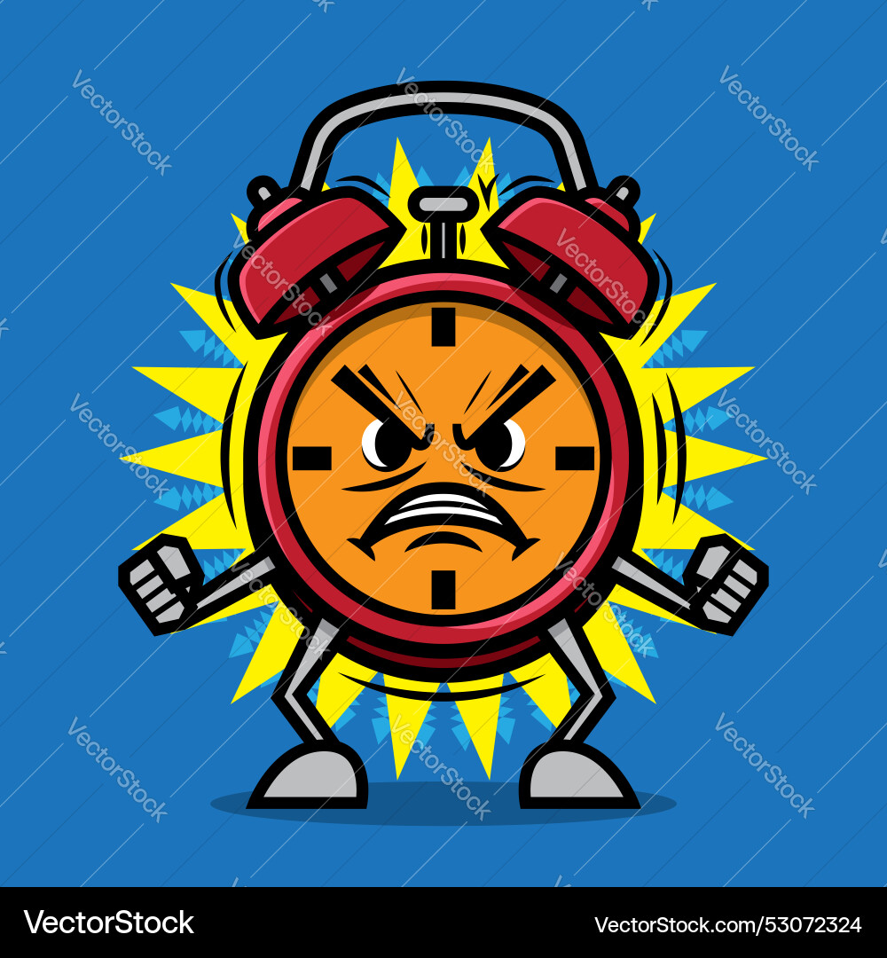 Angry clock 02 Royalty Free Vector Image - VectorStock