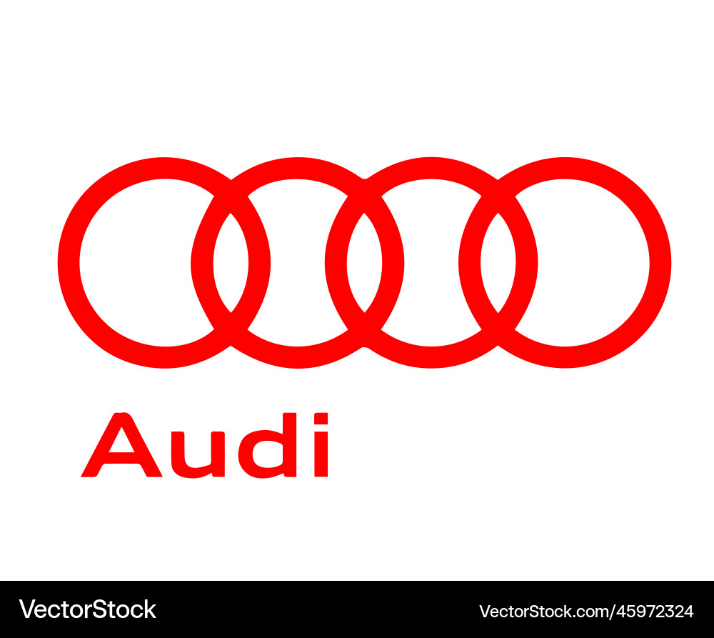Audi brand logo symbol with name red design Vector Image