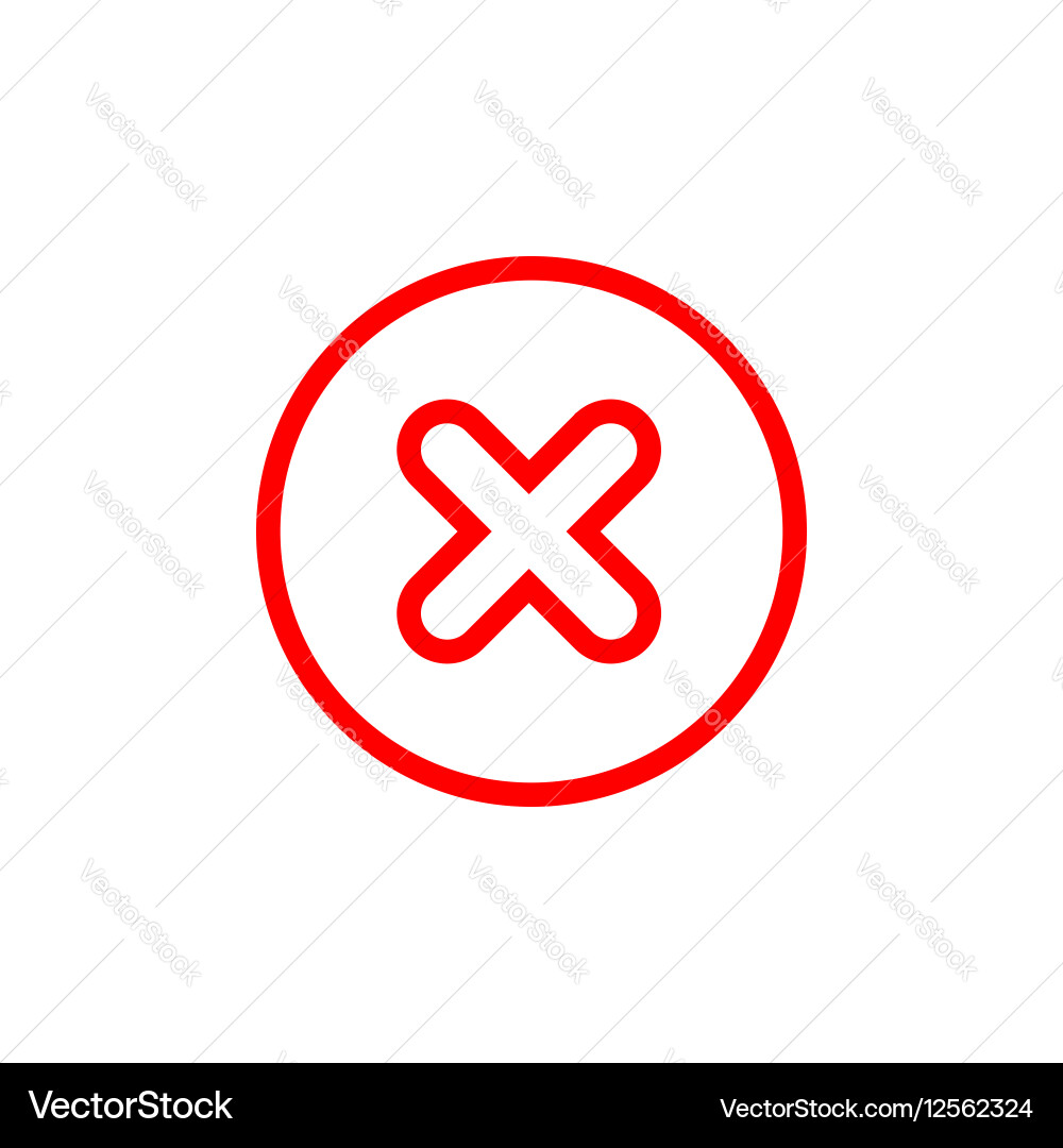Cross sign red element Royalty Free Vector Image