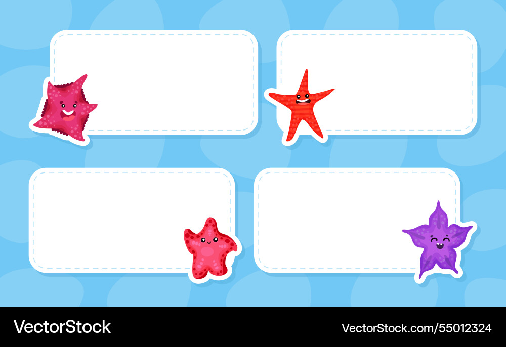 Cute starfish empty note card with marine creature