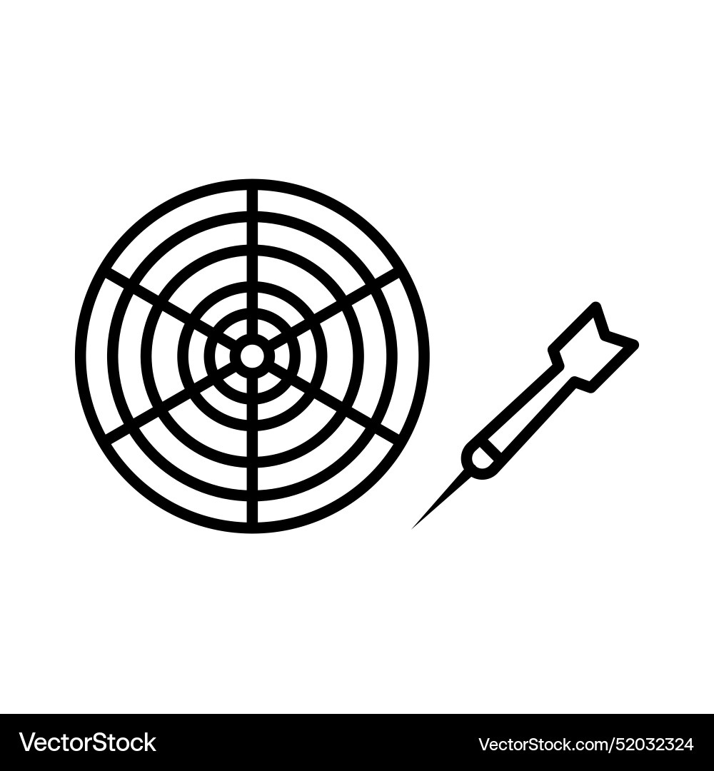 Darts icon linear logo mark in black and white Vector Image