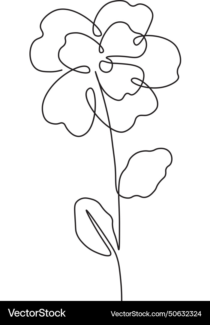 Flower plant outline Royalty Free Vector Image