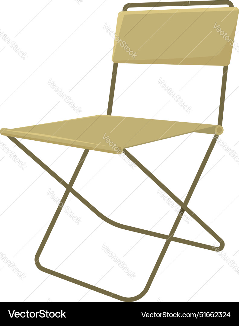 Folding camping chair standing on white background