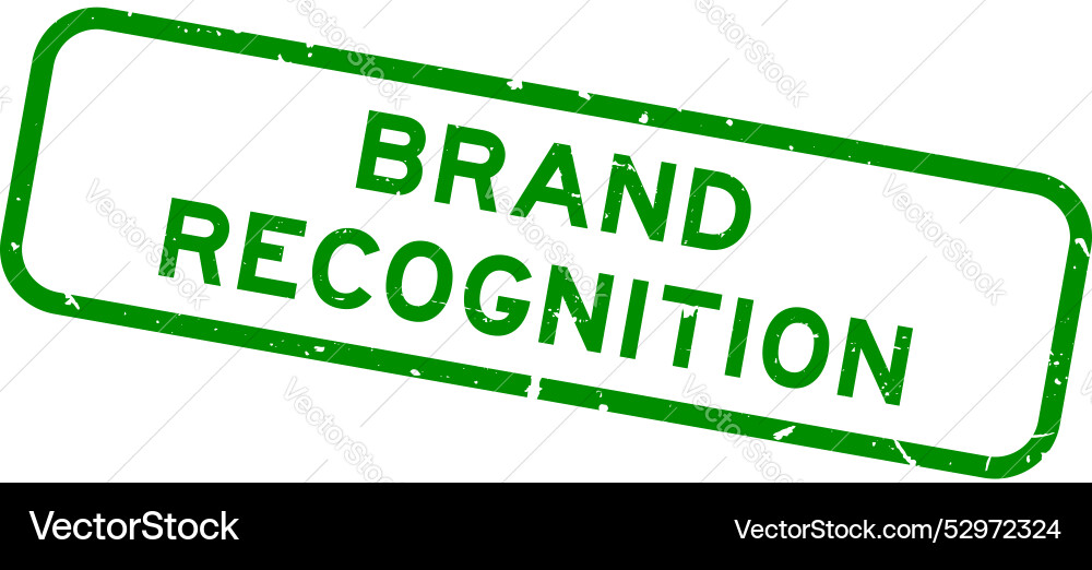 Grunge green brand recognition word square rubber Vector Image