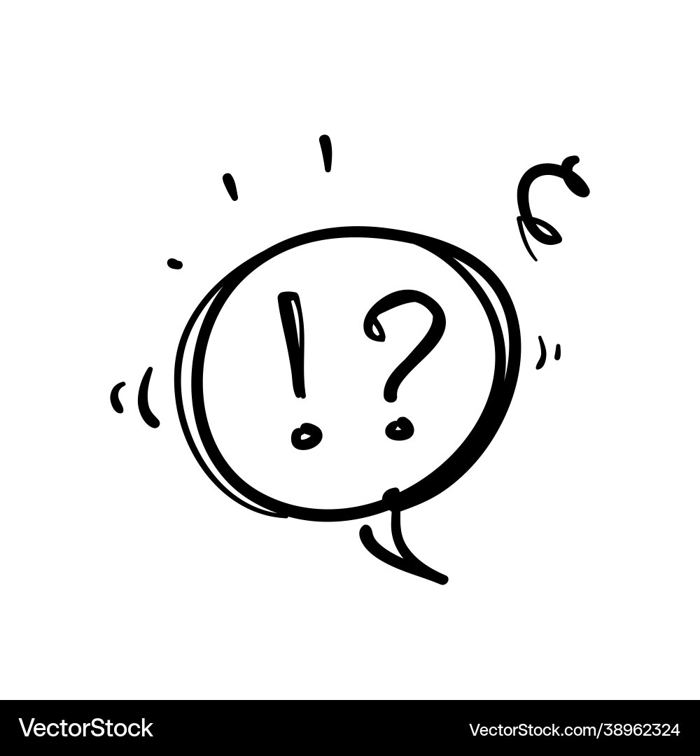 Hand drawn doodle balloon talk with question mark Vector Image
