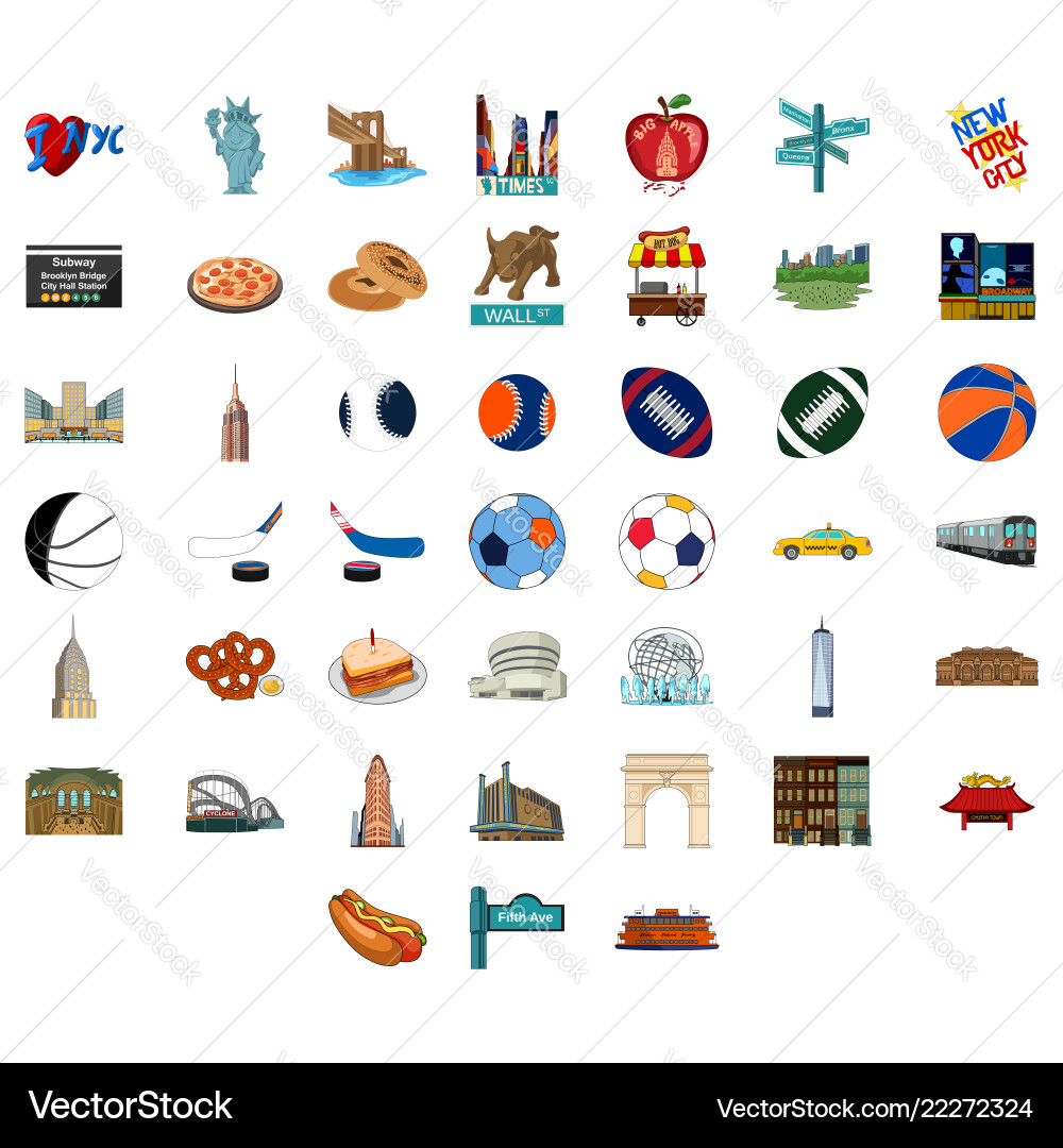 New york city icons Royalty Free Vector Image - VectorStock