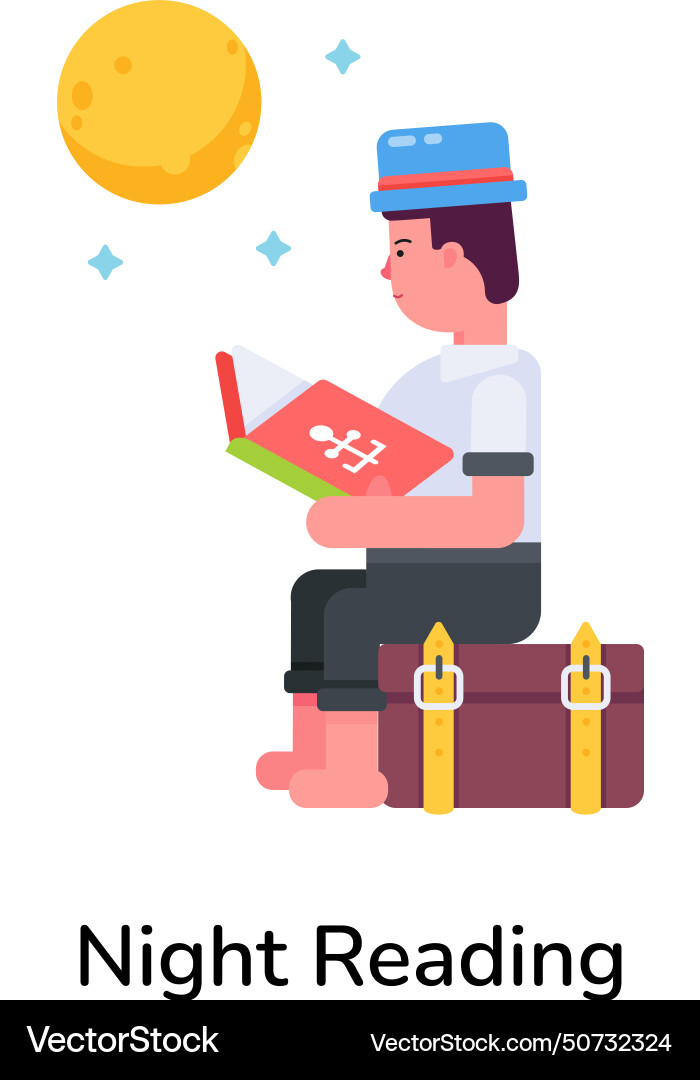 Night reading Royalty Free Vector Image - VectorStock