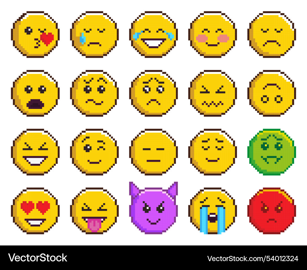Pixelated Emoji Laughing Face