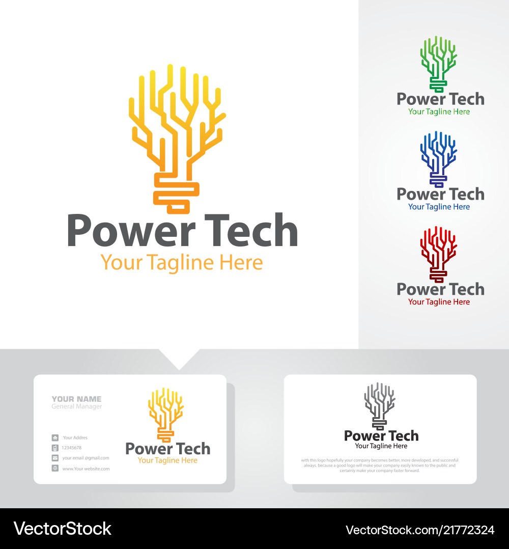 Power tech logo designs Royalty Free Vector Image