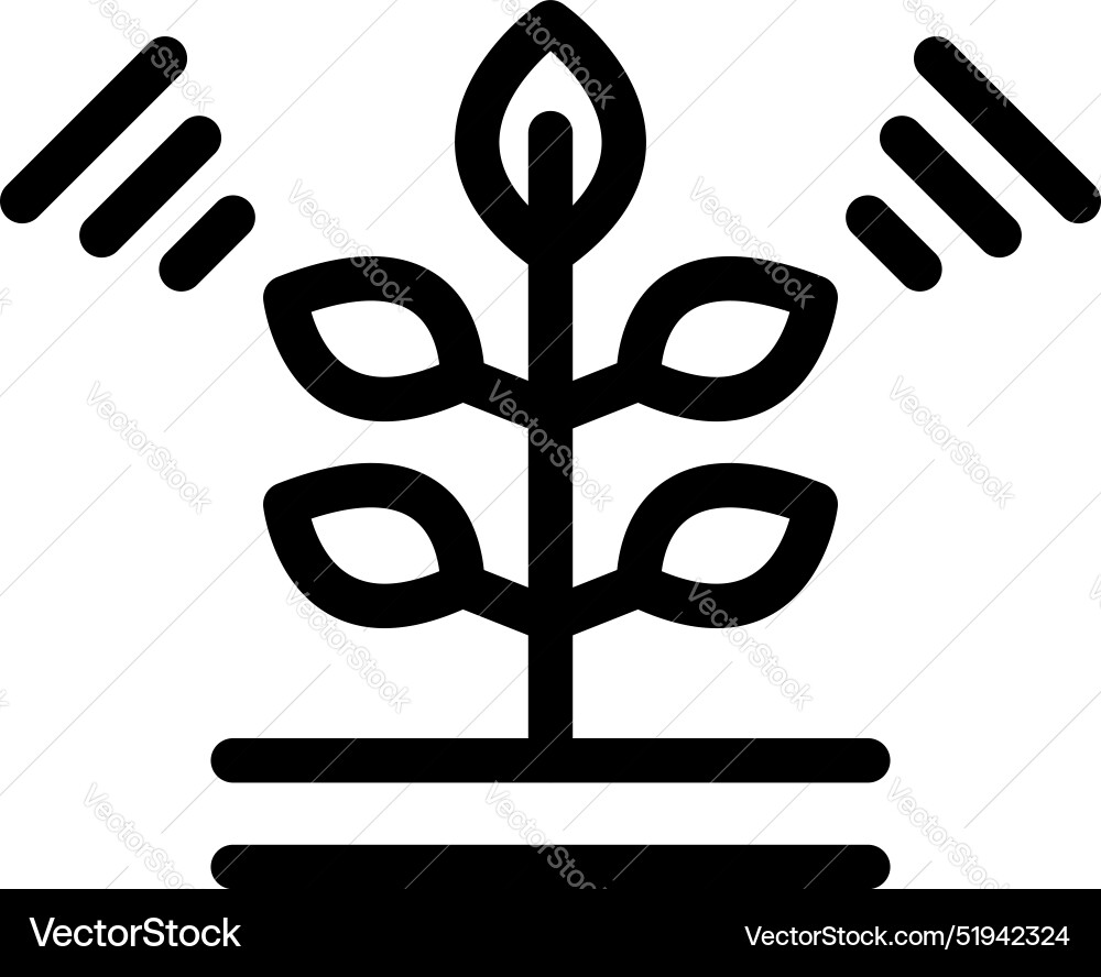 Young plant growing under light source icon Vector Image
