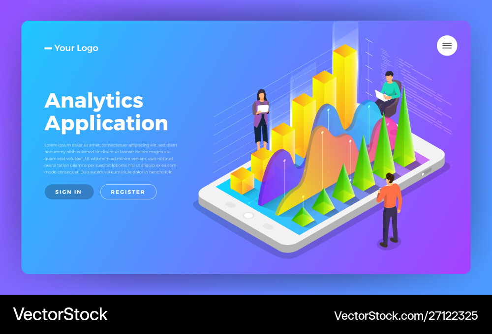 Analystic application Royalty Free Vector Image