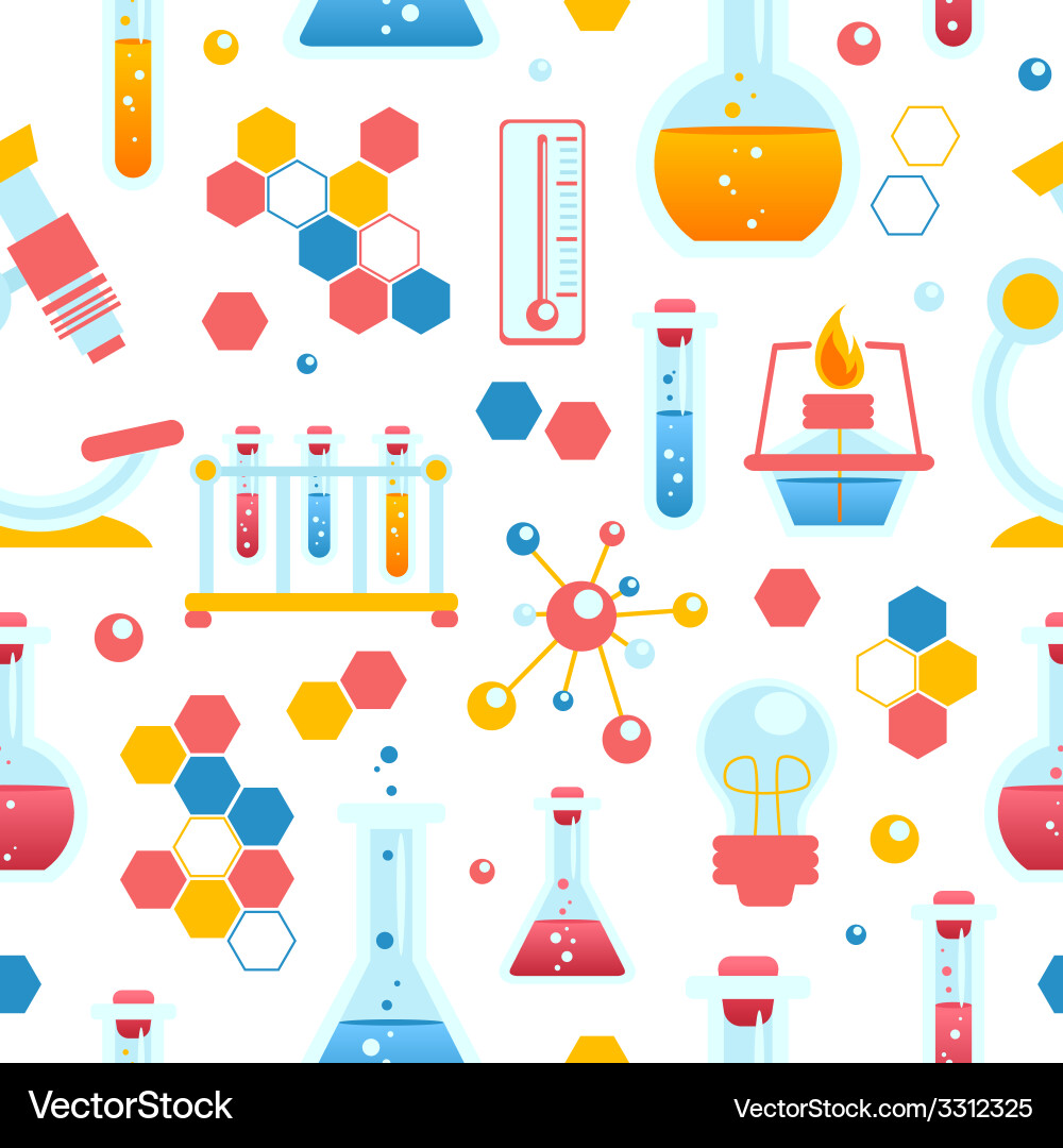 Chemistry seamless pattern Royalty Free Vector Image