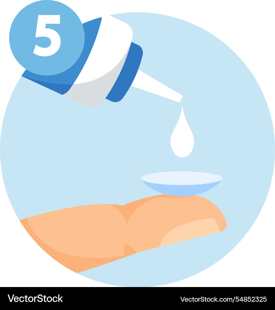 Contact lens with moist drop Royalty Free Vector Image