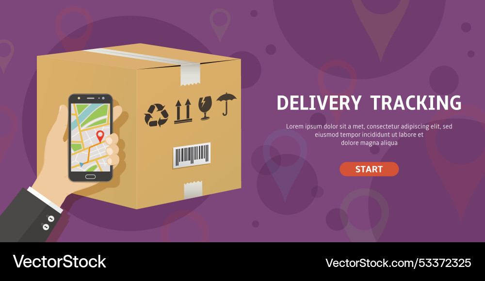 Design concept of order delivery tracking using Vector Image